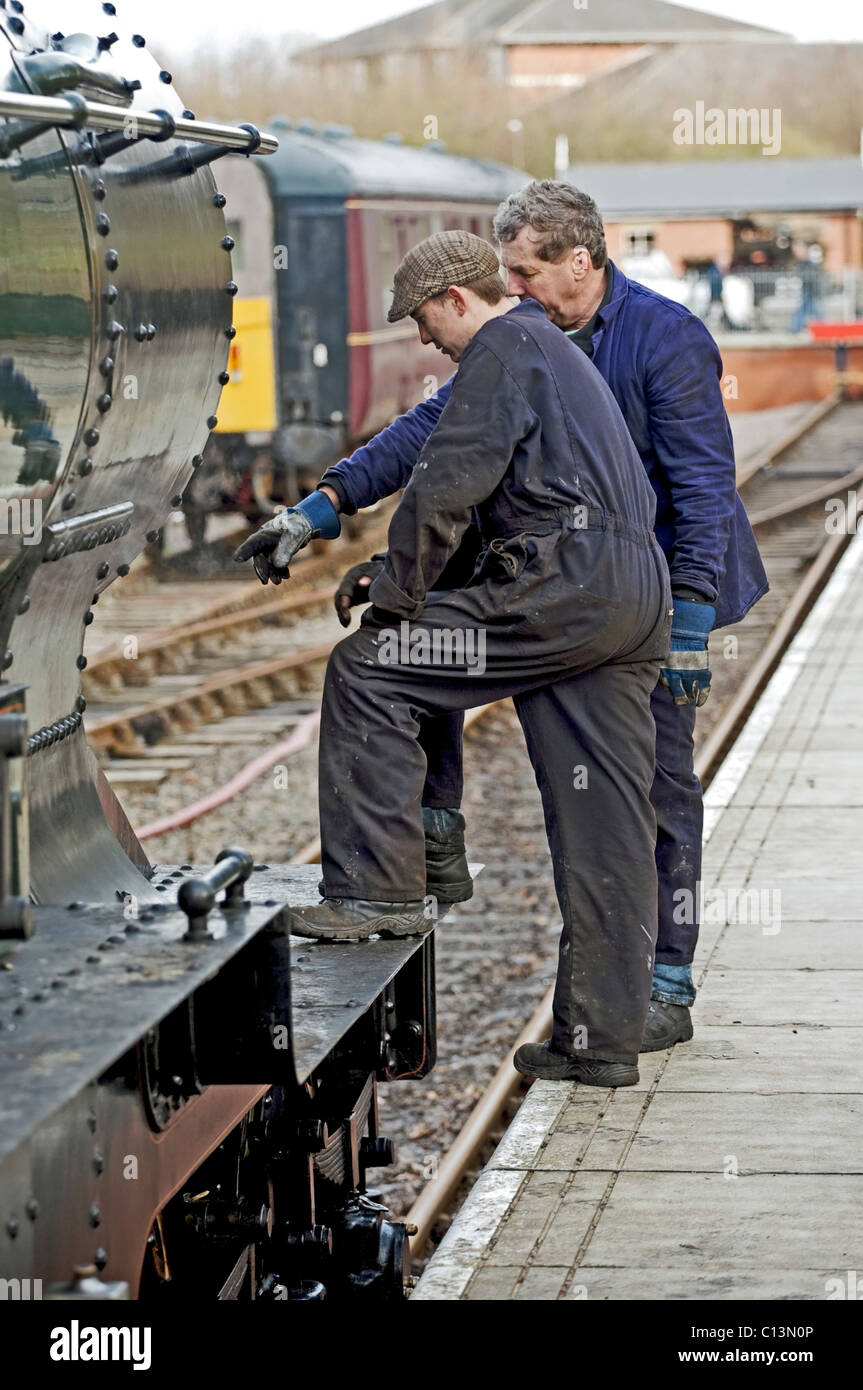 railway footplate men Stock Photo - Alamy