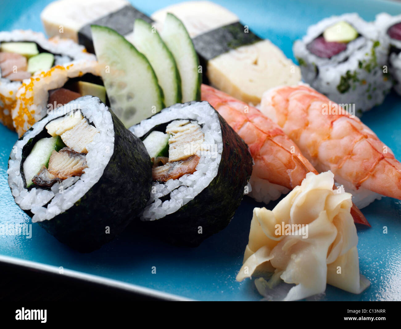 Assorted Japanese sushi oriental cuisine Stock Photo - Alamy