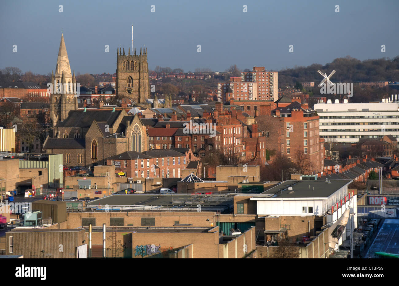 View of the City of the Nottingham skyline taken from the Castle ...