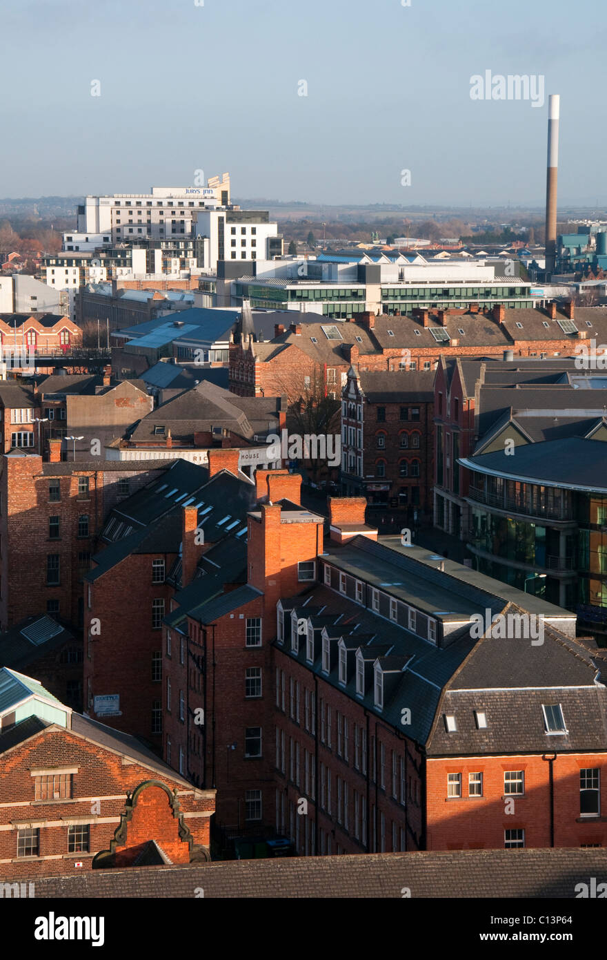 View of the City of the Nottingham skyline taken from the Castle ...