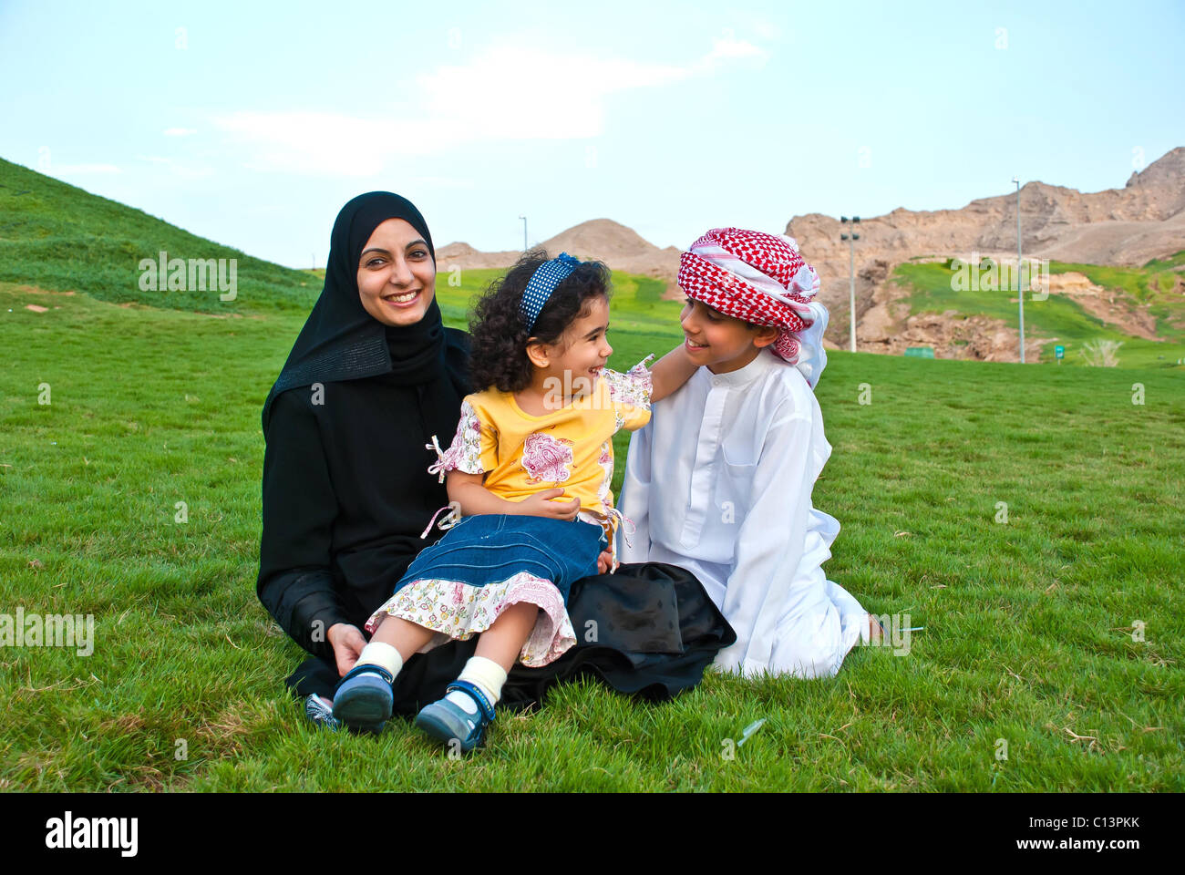 Arab Family outdoor Stock Photo - Alamy