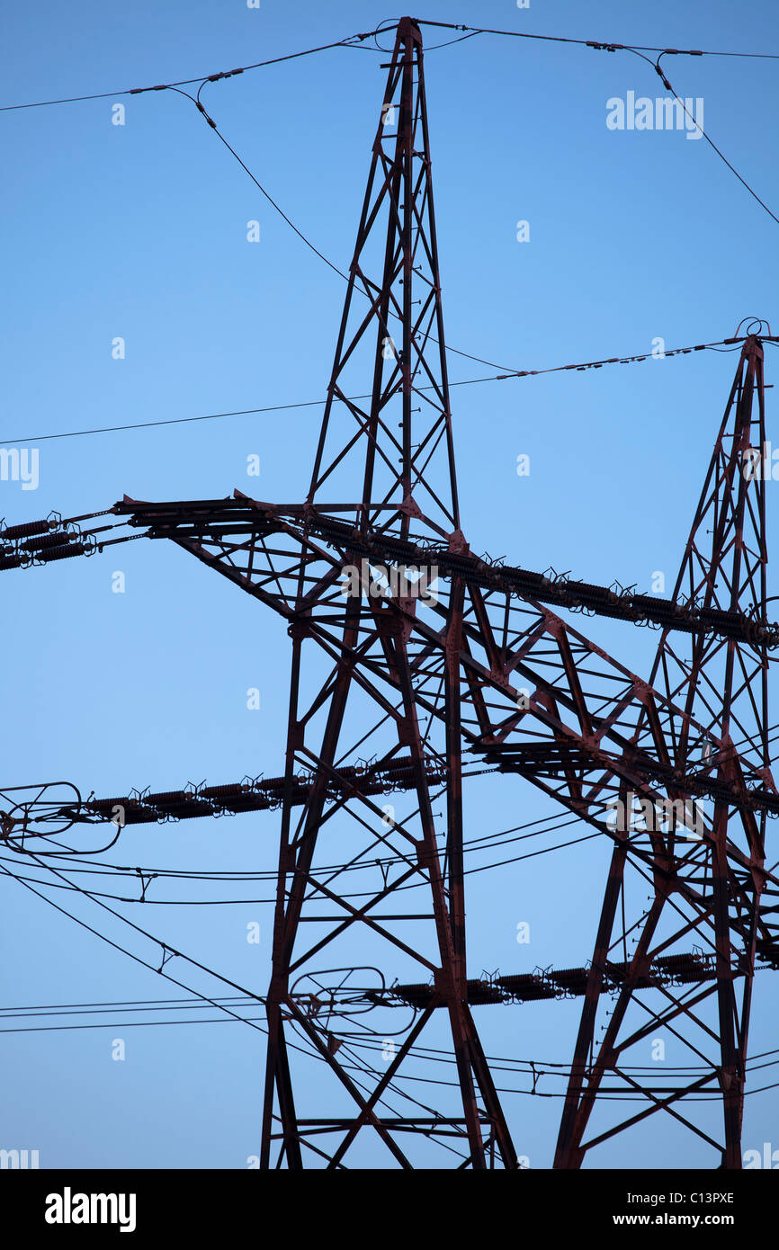 Power Line, power electric distribution Stock Photo - Alamy