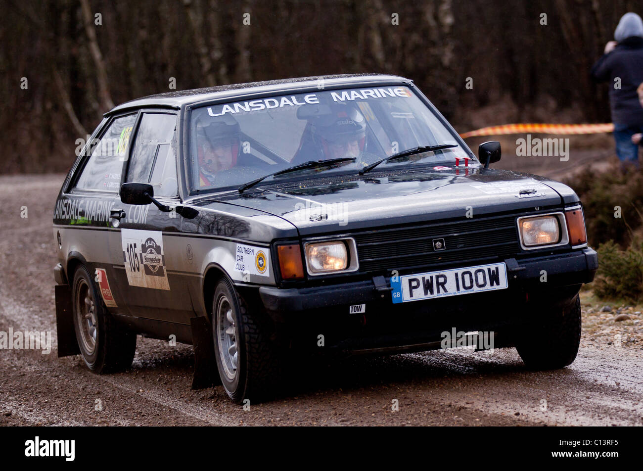 Talbot Sunbeam Lotus running through rally stages at Sunseeker ...