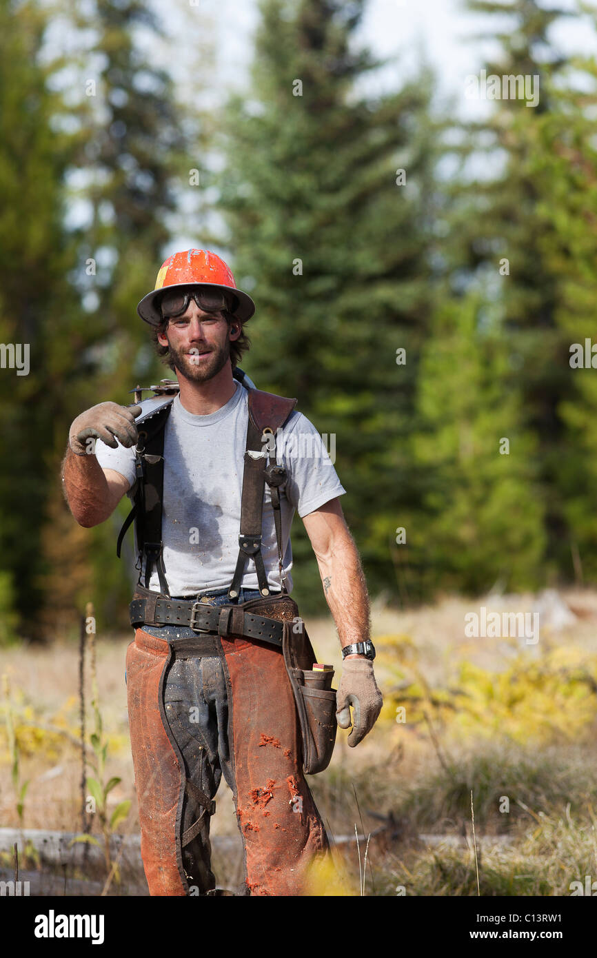 USA, Montana, Lakeside, portrait of lumberjack Stock Photo - Alamy