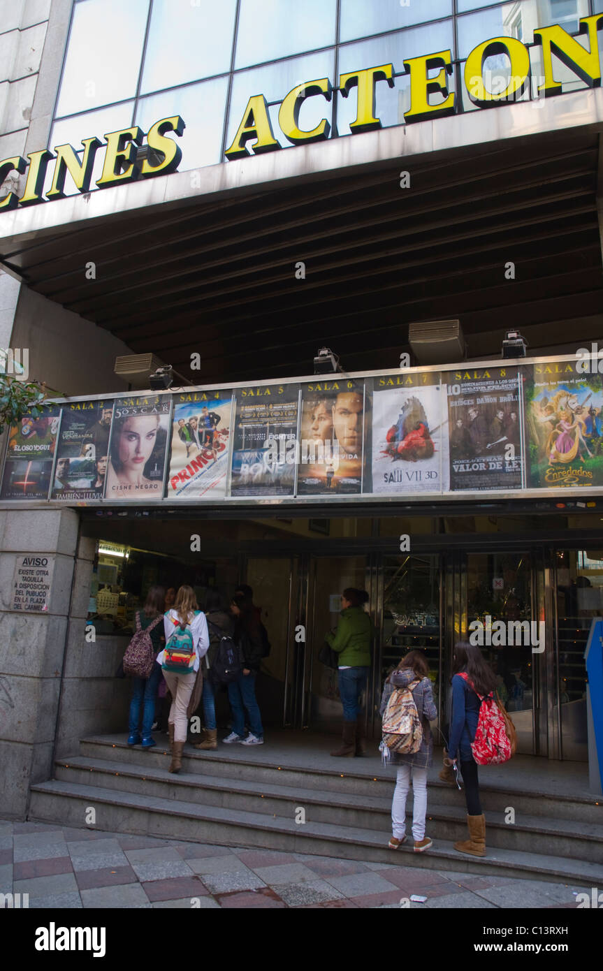Cines Acteon exterior Calle de la Montera street central Madrid Spain ...
