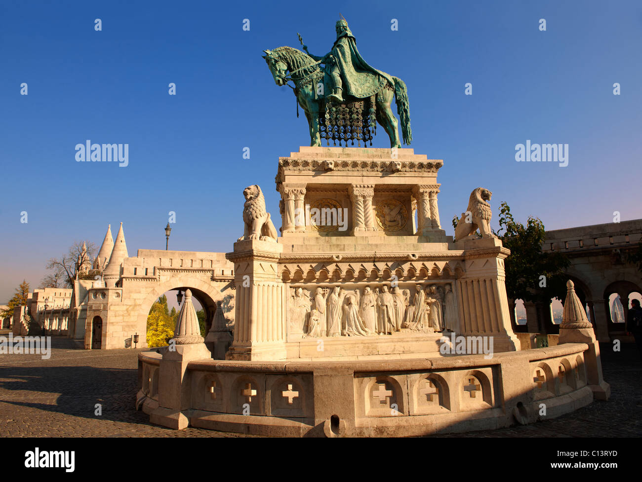 Statue of King Istvan ( Stephan ) - Fisherman's Bastion - Castle ...