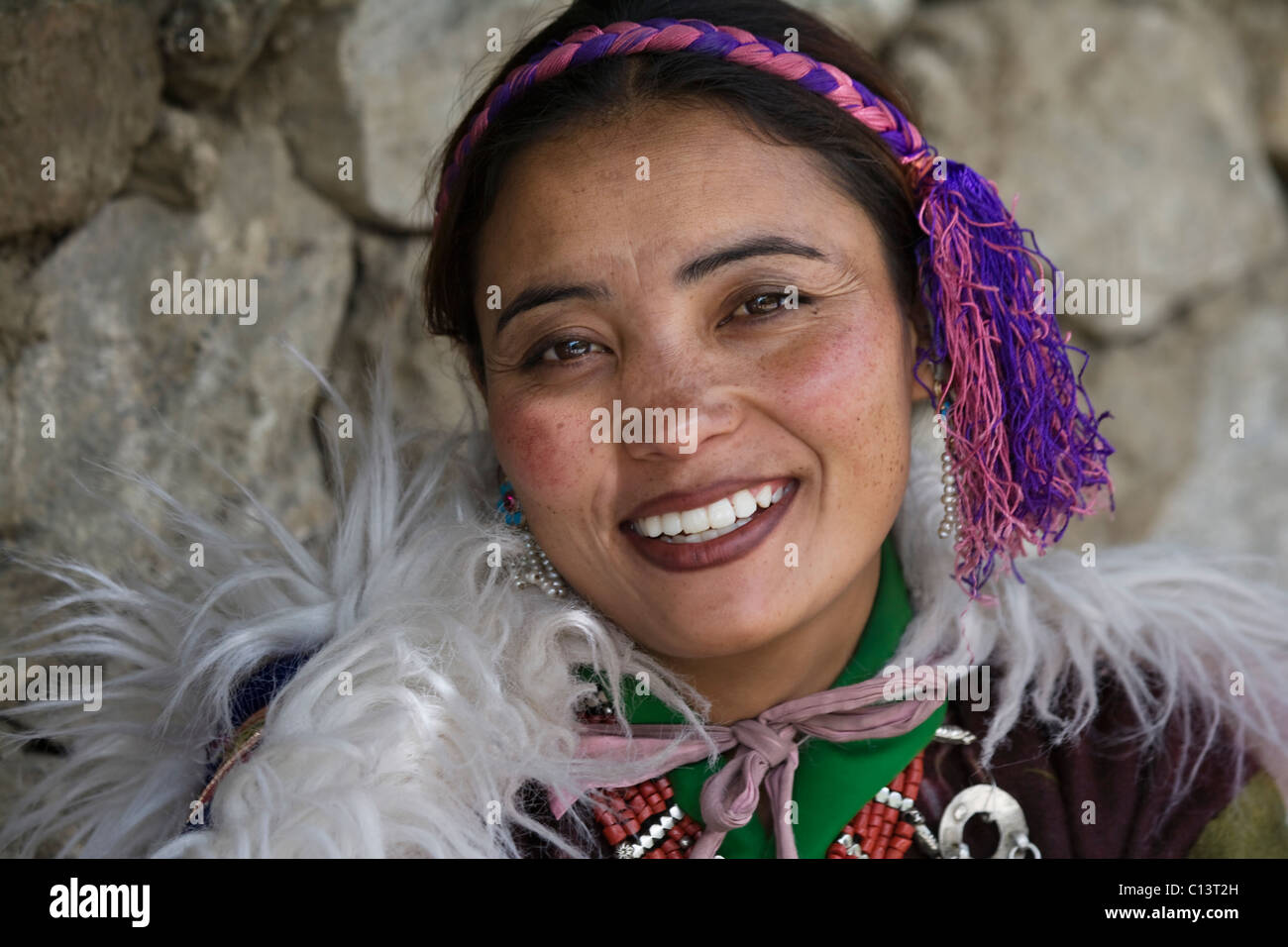 Local tribespeople in traditional costume come to Ladakh Festival, Leh ...