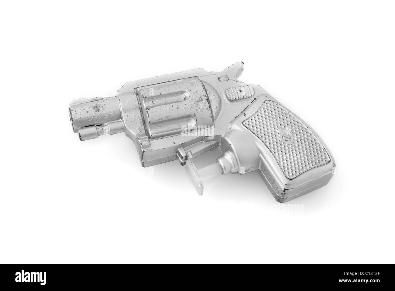 Fake plastic gun isolated on white background Stock Photo - Alamy