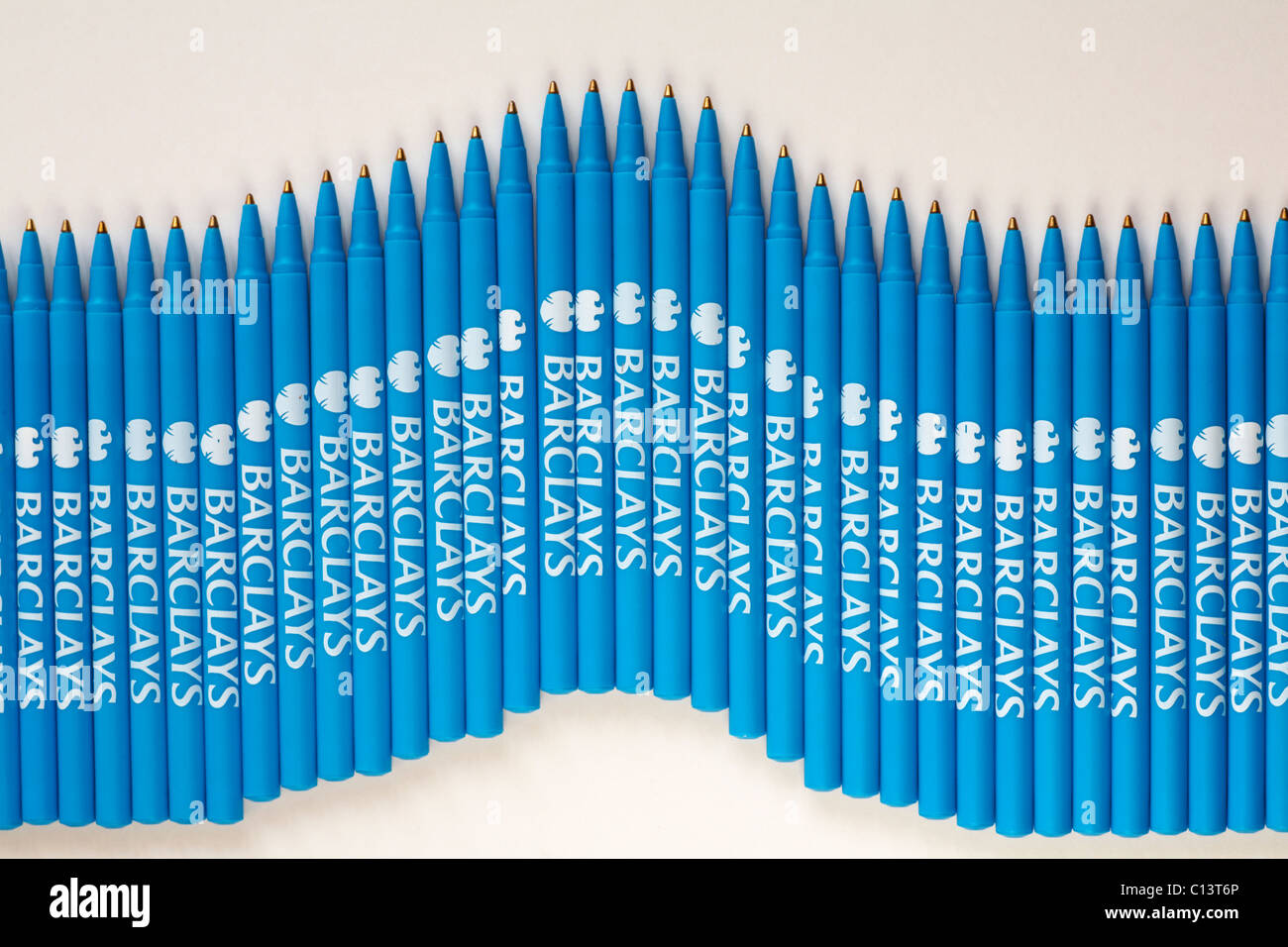 Row of barclays freebie pens hi-res stock photography and images - Alamy