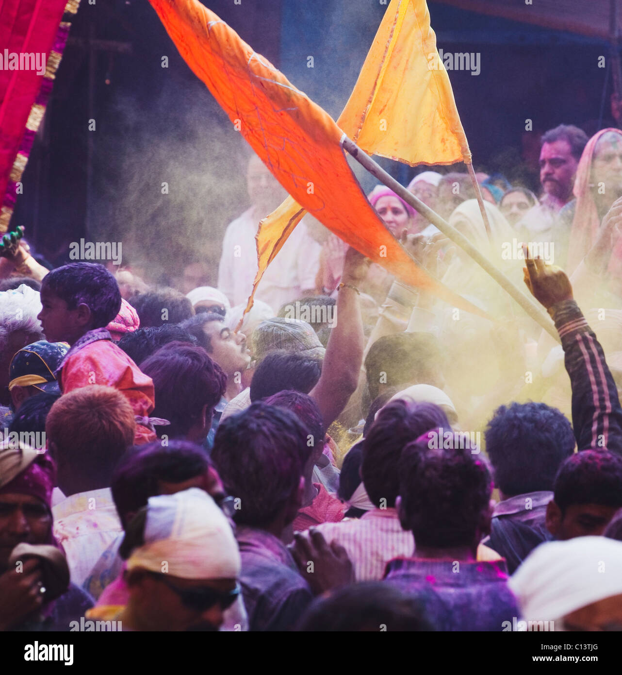Indian festival holi flag hi-res stock photography and images - Alamy