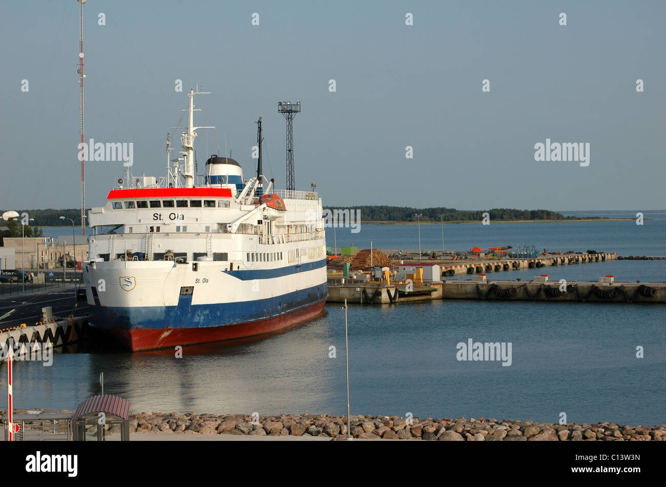 ferry ship in harbor Stock Photo - Alamy