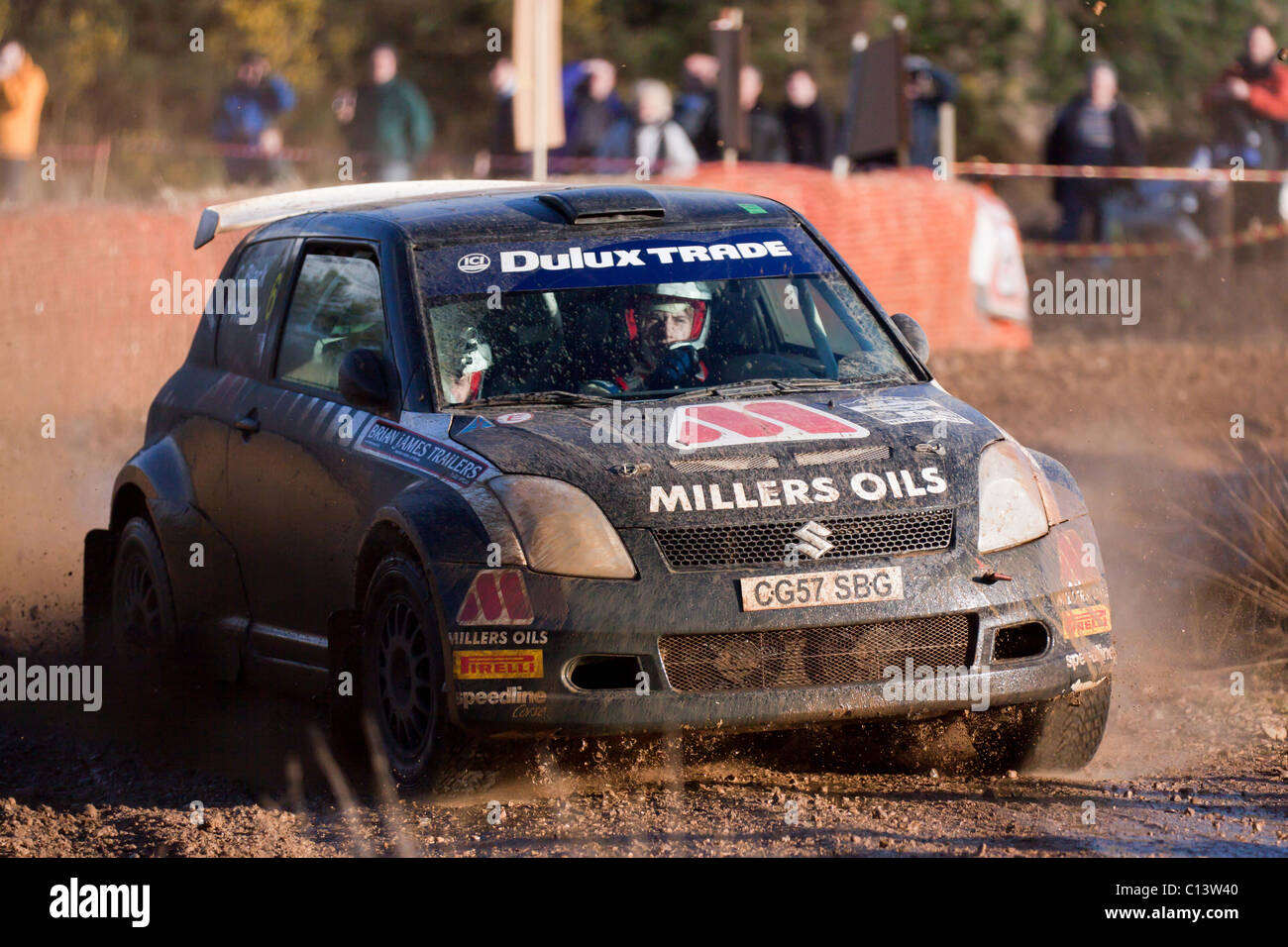 Callum Black in his sleek black Suzuki Swift competing in Verwood ...