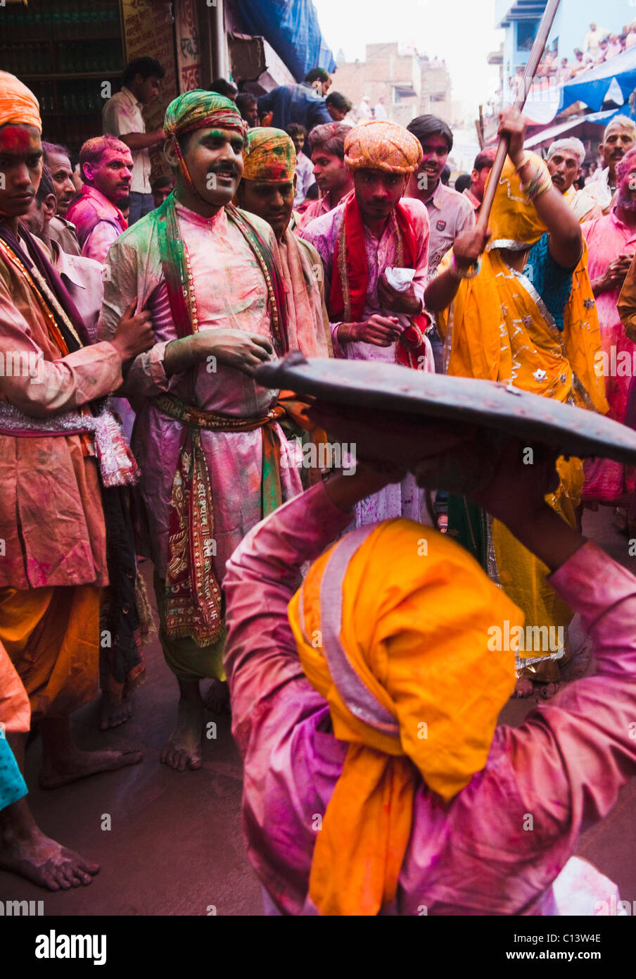 People celebrating lath maar holi hi-res stock photography and images ...
