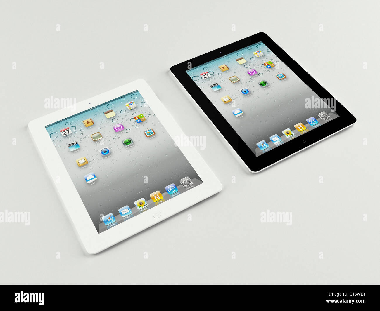 Ipad 2 on light grey background included cutout paths Stock Photo - Alamy