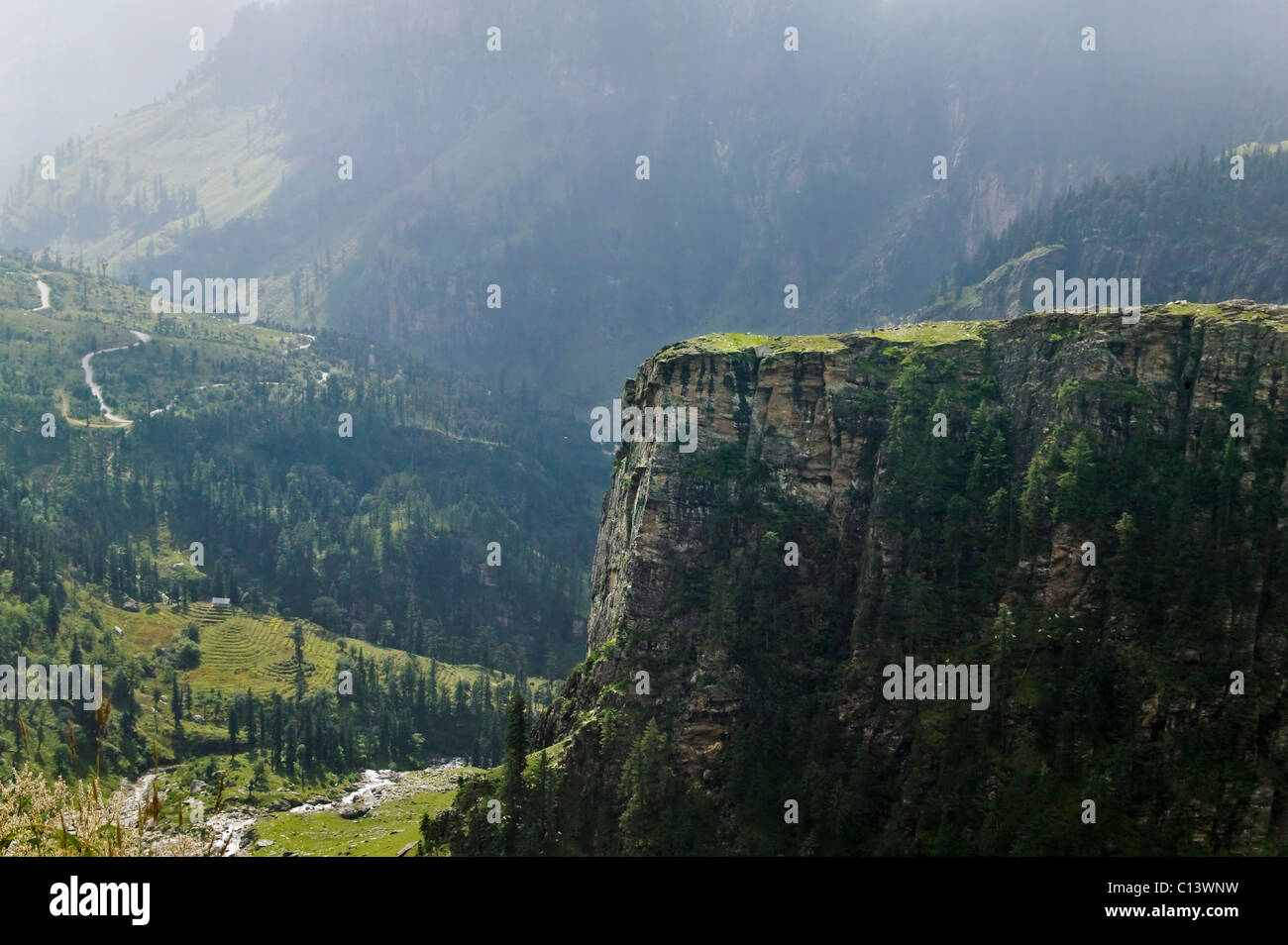 Landscape kulu valley between manali hi-res stock photography and ...