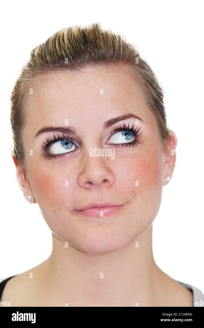 Woman looking up Stock Photo - Alamy