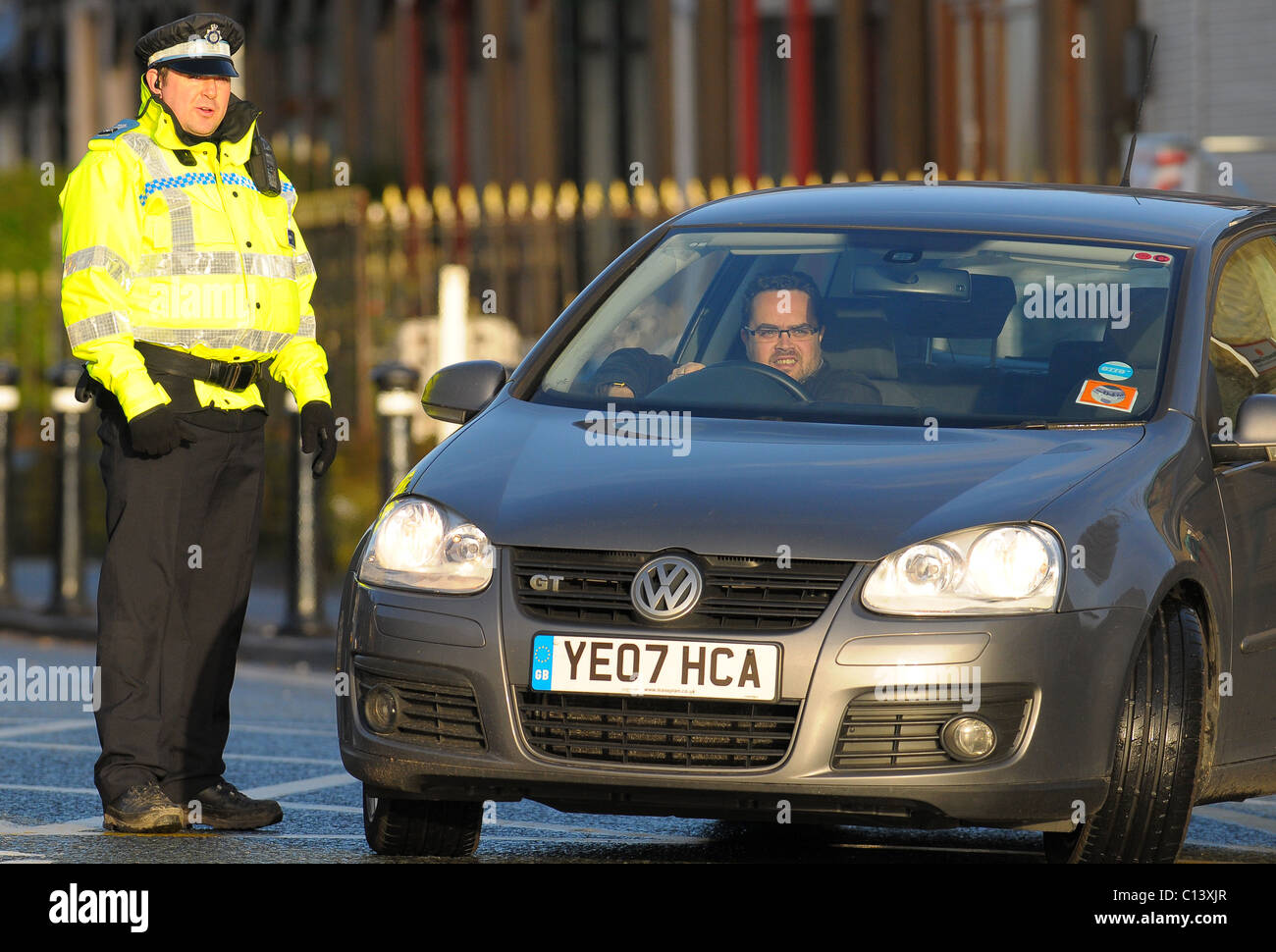 Driver stopped by the police in Bradford Stock Photo - Alamy