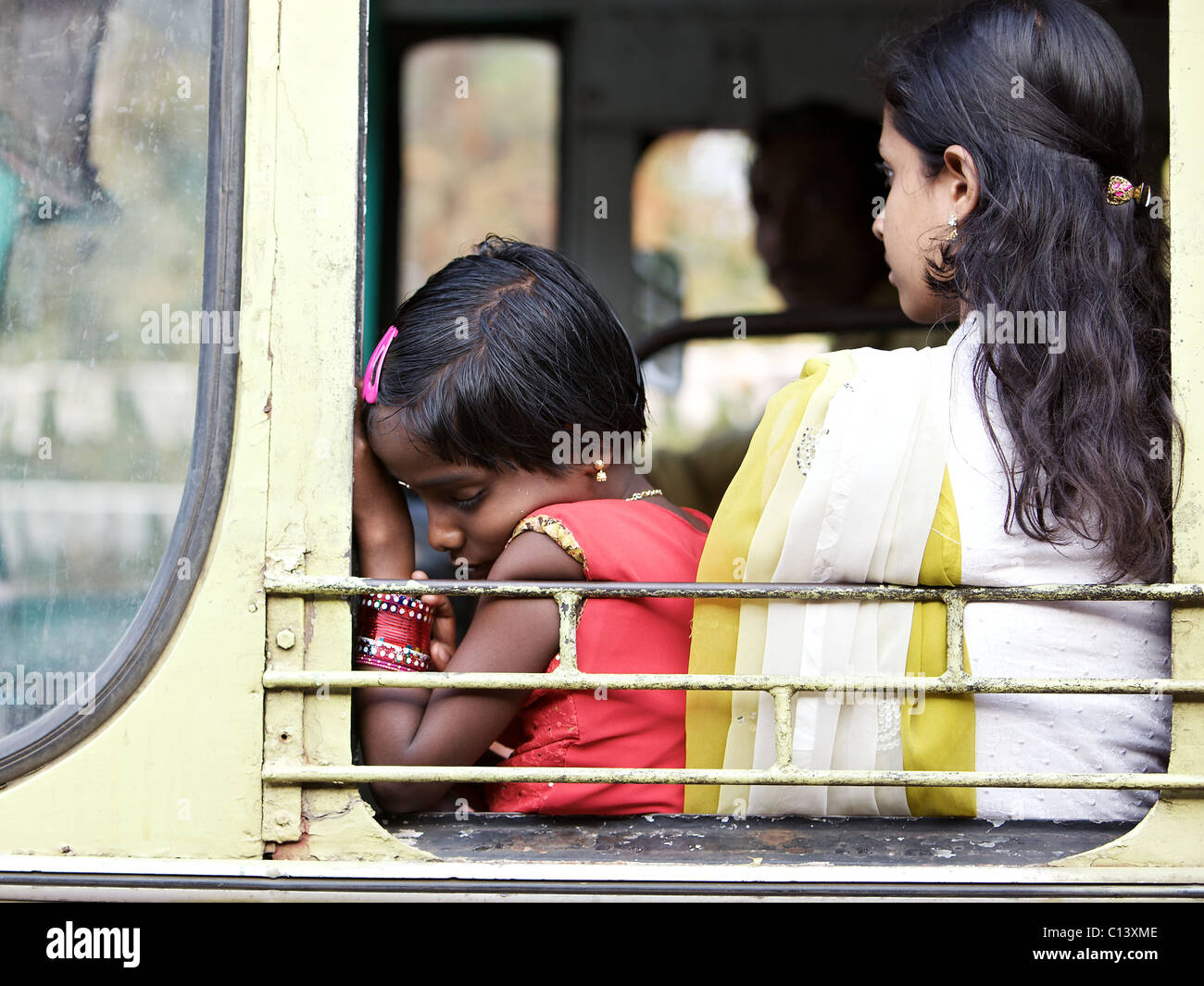 Indian child on the bus hi-res stock photography and images - Alamy