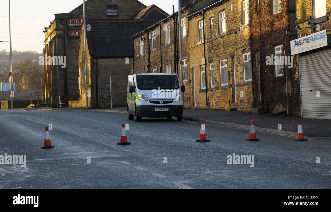 Police block the road where the accident was Stock Photo - Alamy