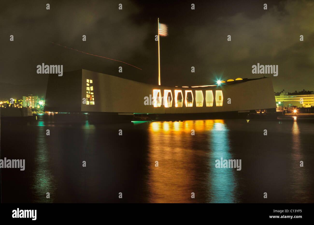 Arizona Memorial at Night Stock Photo - Alamy