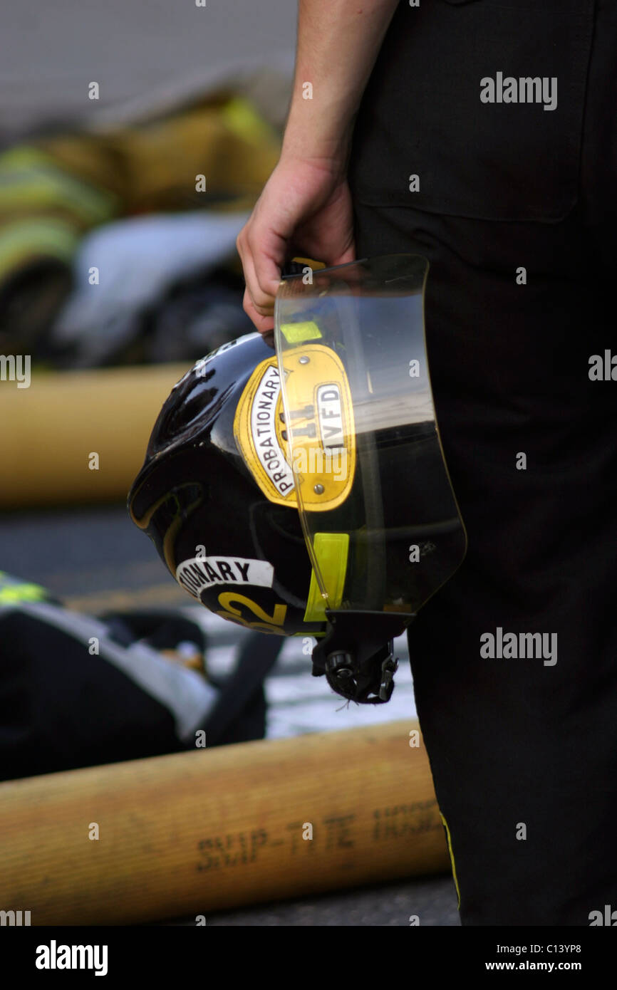 Probationer Firefighter helmet Stock Photo - Alamy