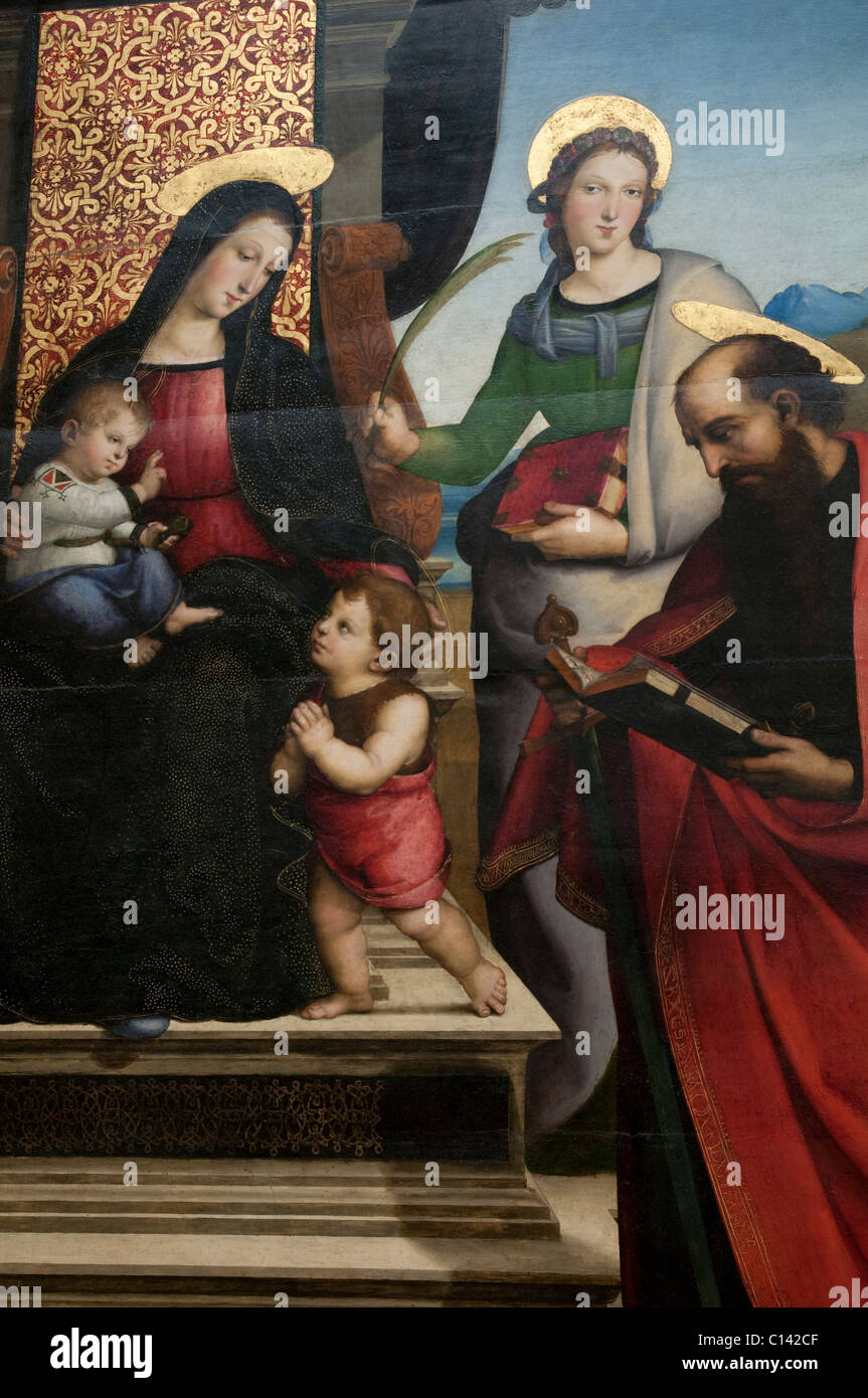 Madonna and child enthroned with angels and saints hi-res stock photography and images - Alamy