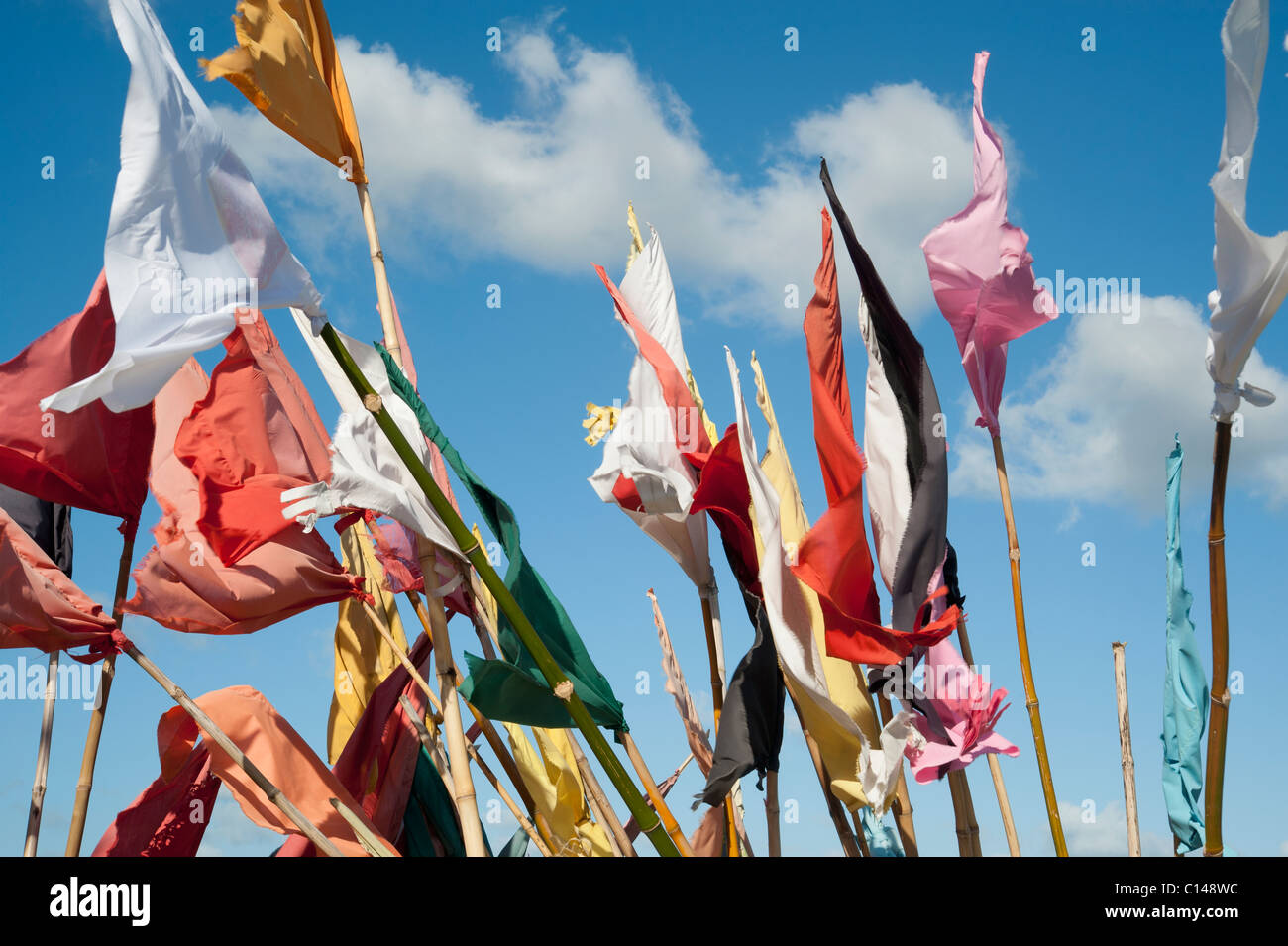 Hindu prayer flags, trinidad Stock Photo - Alamy