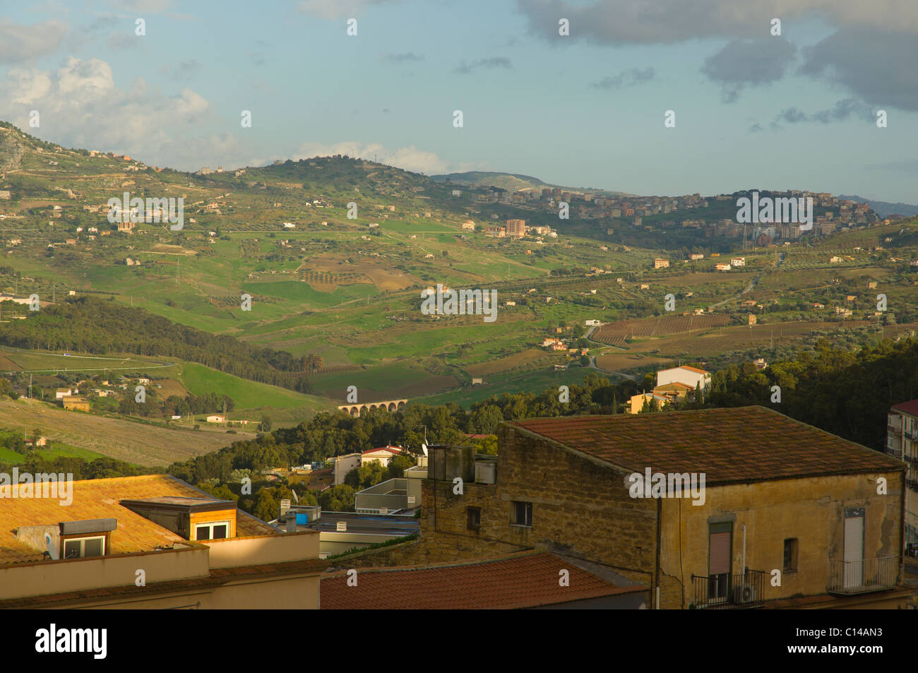 Landscape around old town Agrigento Sicily Italy Europe Stock Photo - Alamy