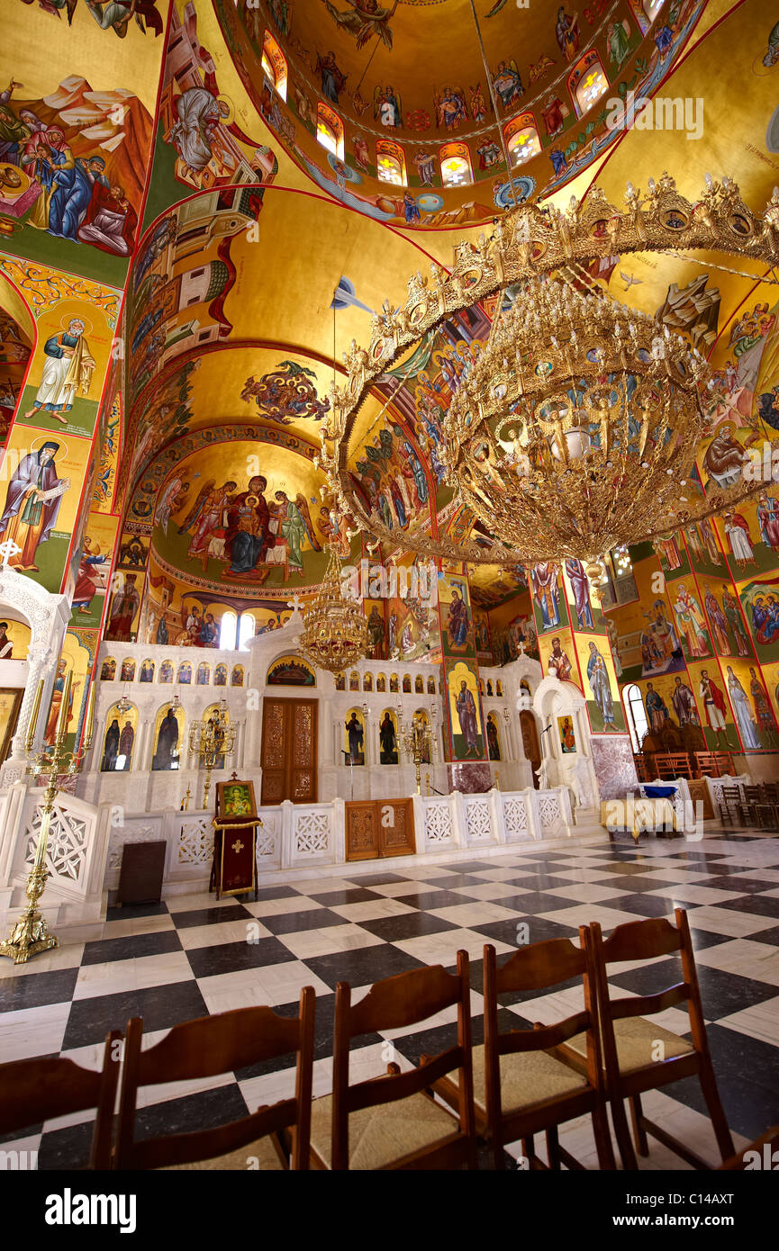 The Byzantine style frescos of the new Orthodox church of Omala ...