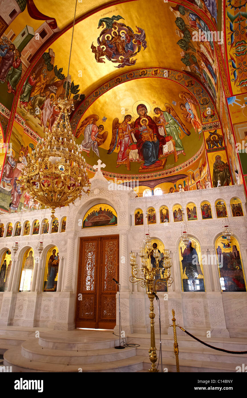 The Byzantine style frescos of the new Orthodox church of Omala ...