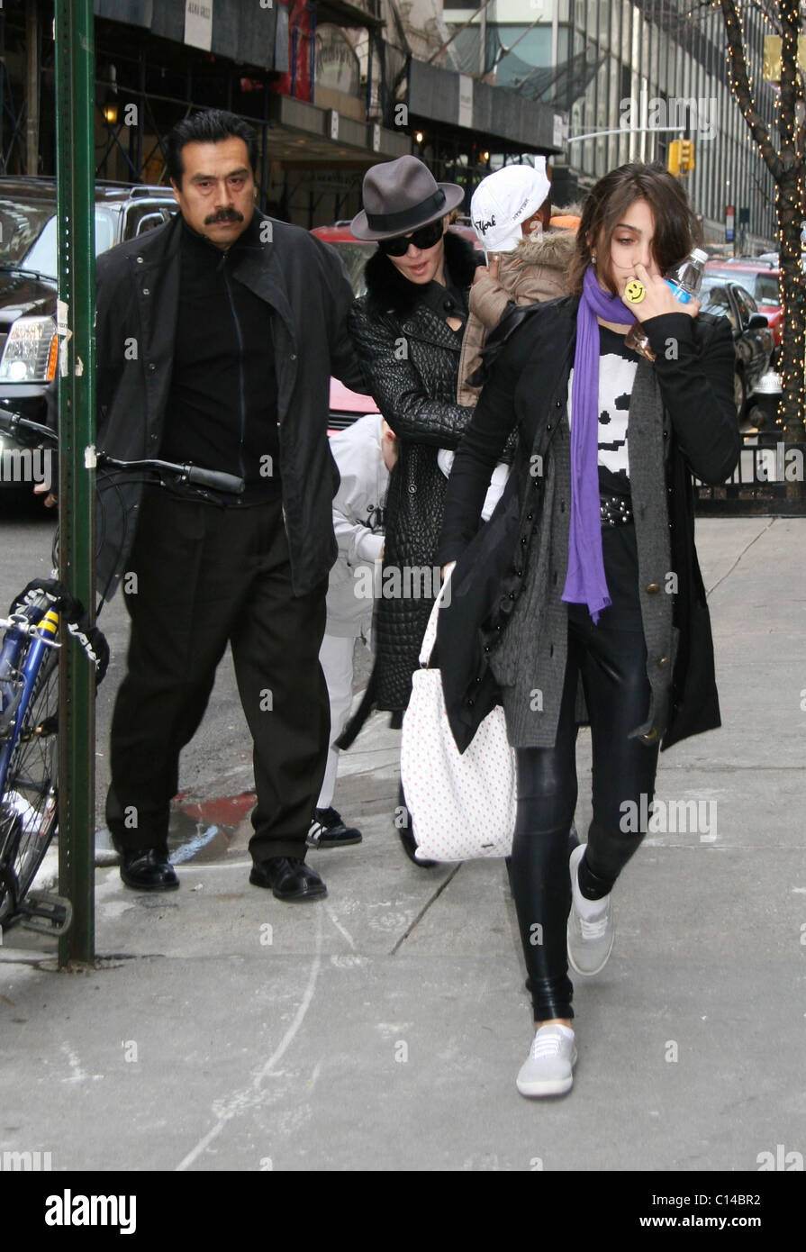 Madonna, David Banda, Lourdes Leon and Bodyguard. arrive at the ...