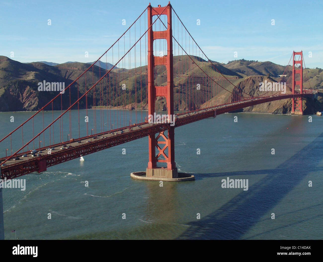 Aerial view over Golden Gate Bridge San Francisco Stock Photo - Alamy