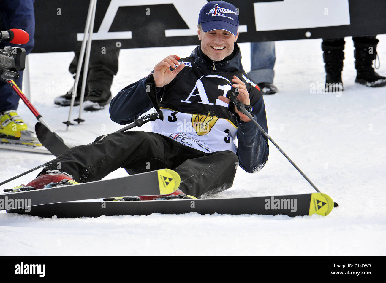 David Coulthard Celebrity ski race at Hahenkamm ski-run Kitzbuehel ...
