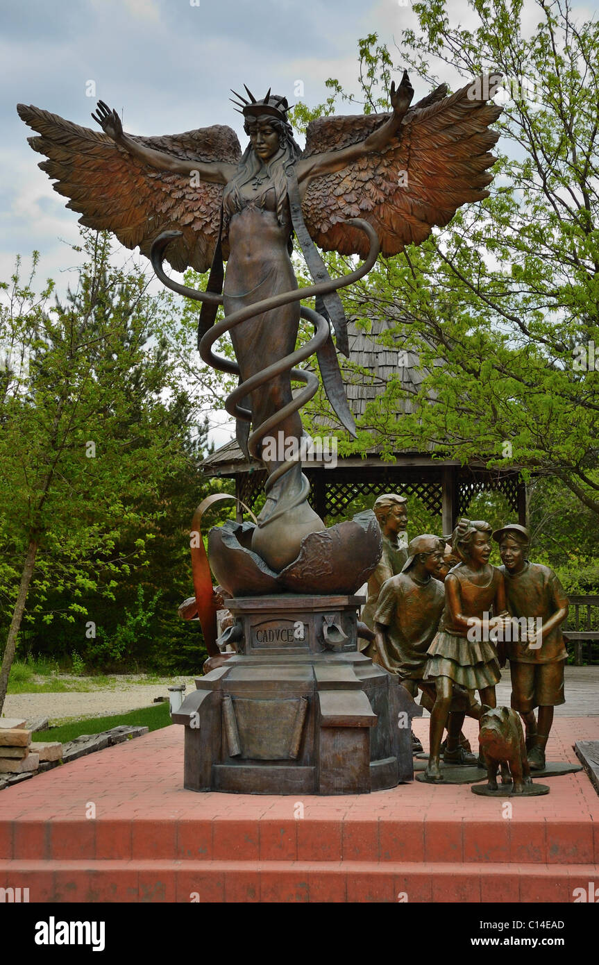 A metal sculpture in the tourist town of Long Grove, a north suburb of ...