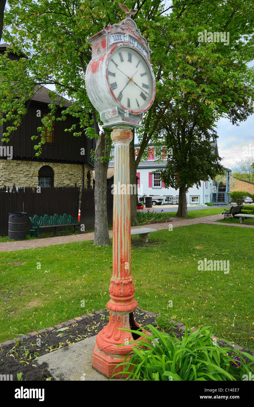 A clock in the little park near the town center of Long Grove, Chicago ...