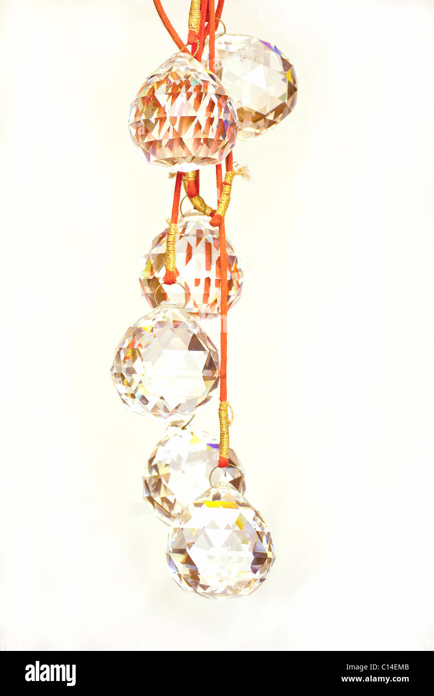 cut glass feng shui balls on a neutral background Stock Photo - Alamy