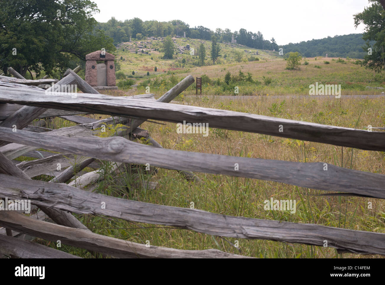 LITTLE ROUND TOP FROM PLUM RUN VALLEY GETTYSBURG PENNSYLVANIA UNITED ...