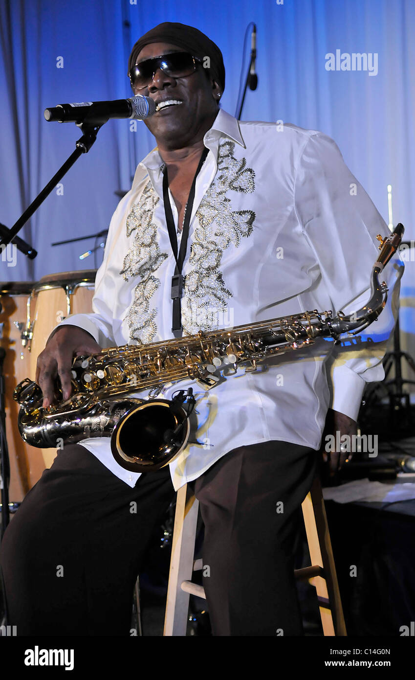 Clarence Clemons from the Bruce Springsteen band performing at the ...