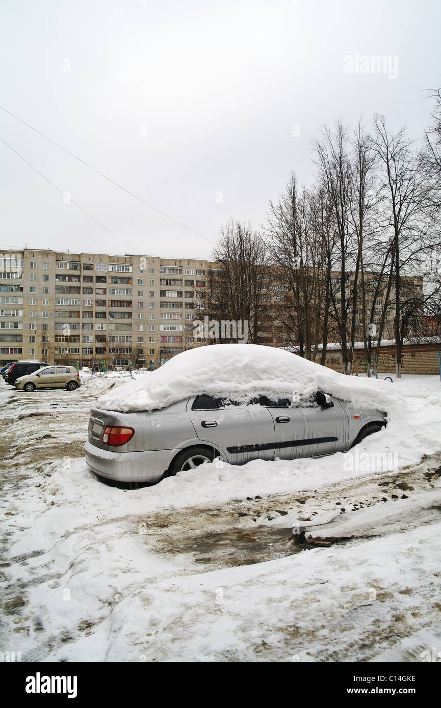 The car in snow in the winter, Moscow Region, Russia Stock Photo - Alamy