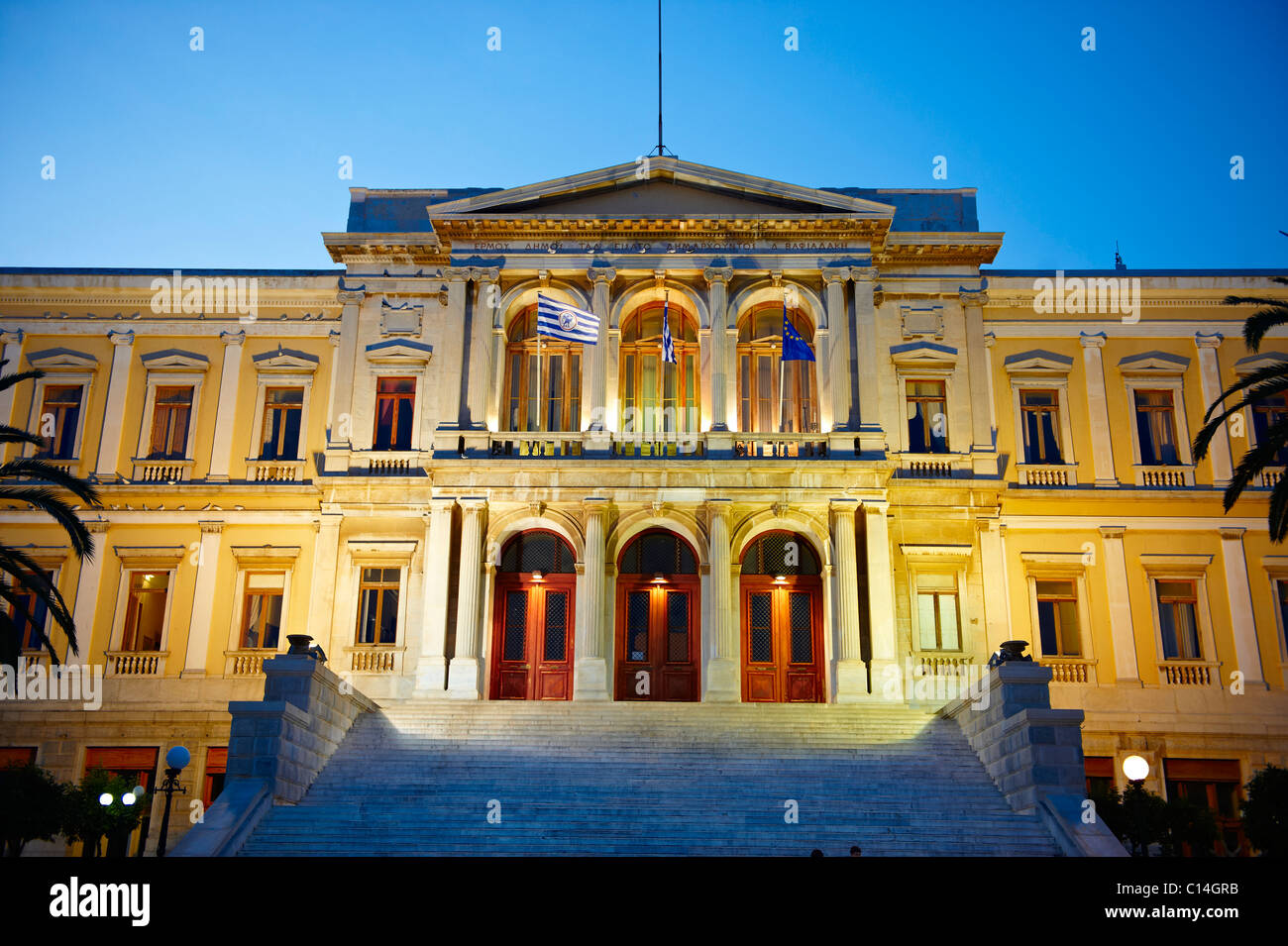 The Neo Classic City Hall of Ermoupolis, Miaoulis Square, Syros [ Σύρος ...