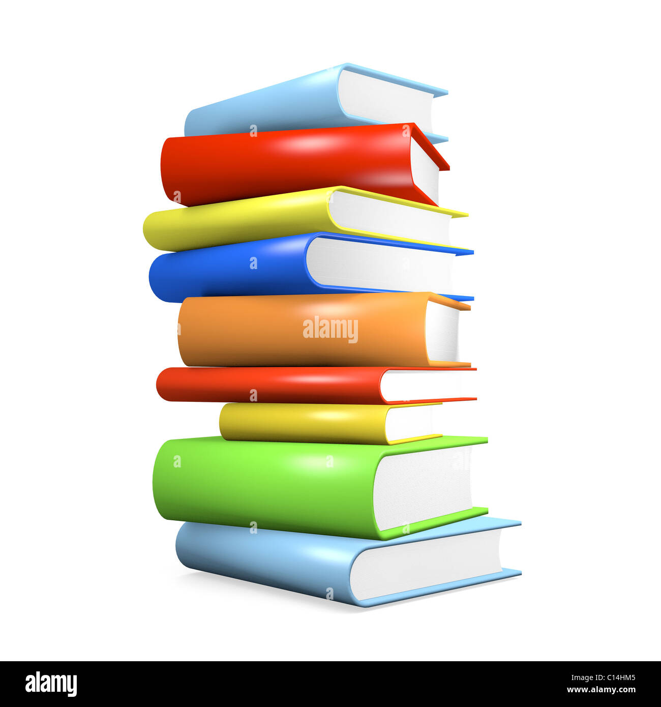 Books stack - computer render Stock Photo - Alamy