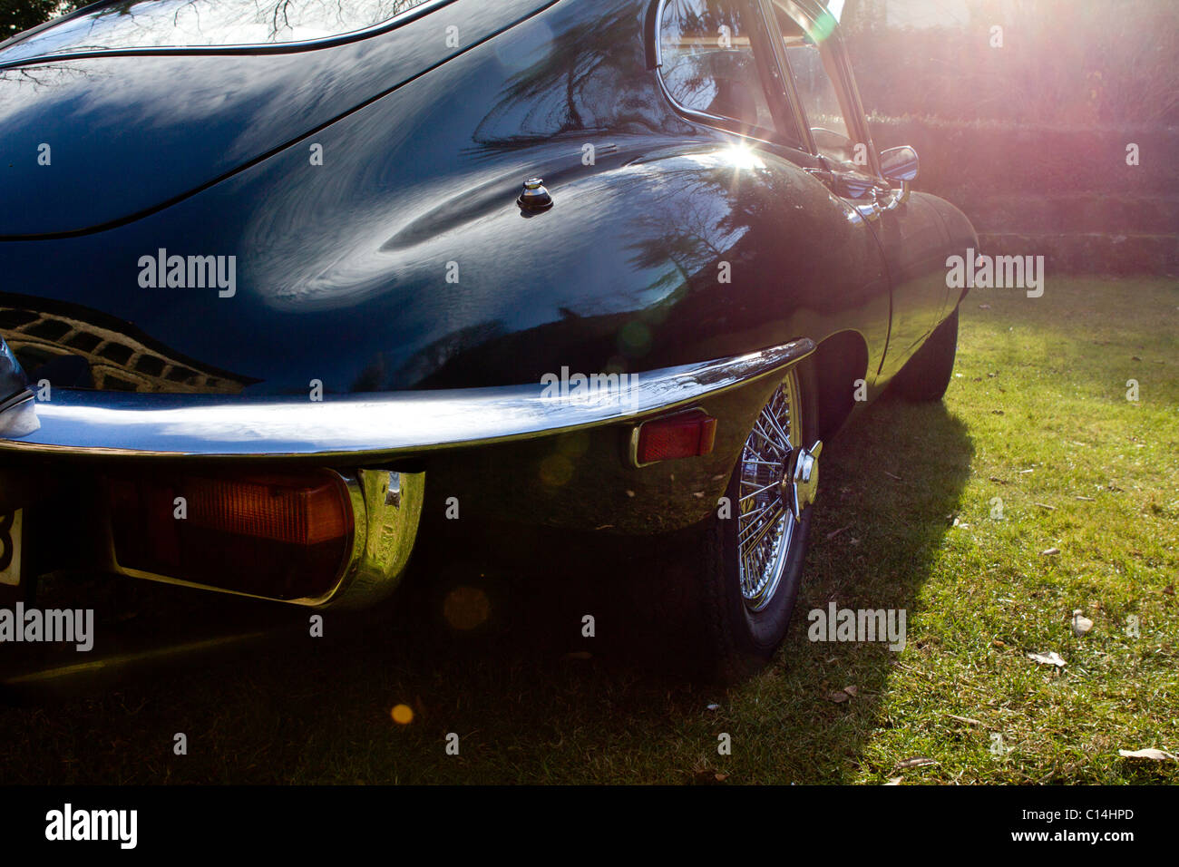 Rear view of British 1970's E-Type Jaguar Stock Photo - Alamy