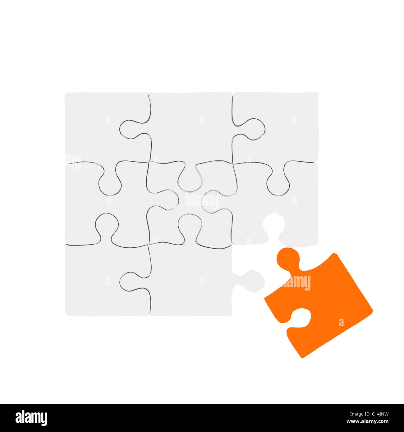 Puzzle concept with orange part Stock Photo - Alamy