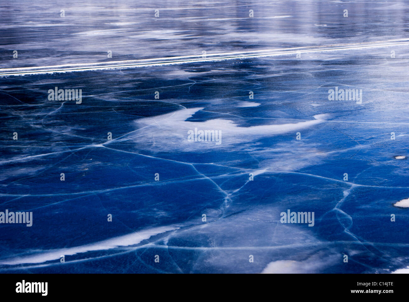 Alpine Lake with snow, ice and water Stock Photo - Alamy