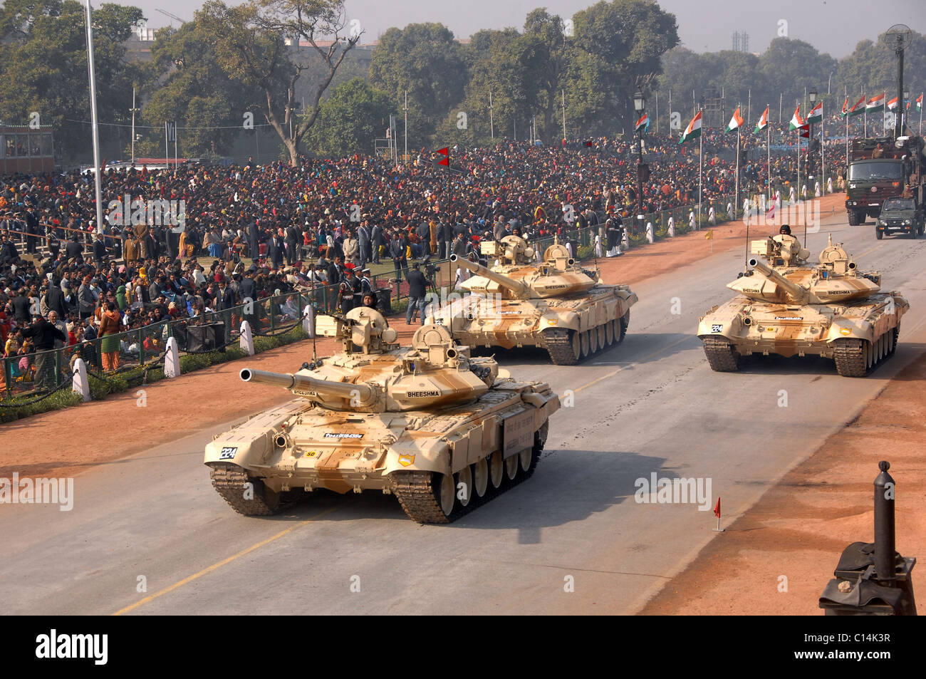 Indian Army tanks during the Indian Republic Day parade in New Delhi on ...