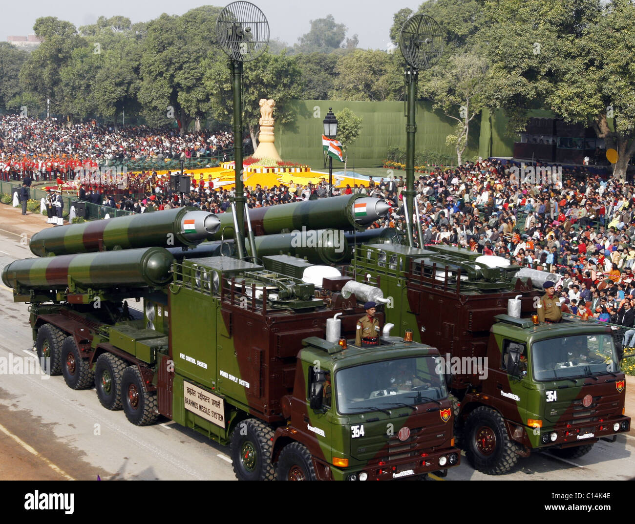 Indian Army with BRAHMOS missiles during the Indian Republic Day parade ...