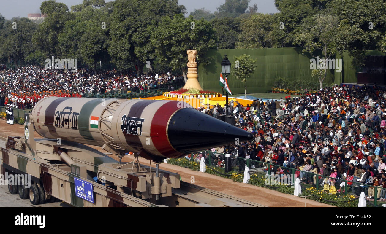 Indian Army with AGNI III missile during the Indian Republic Day parade ...