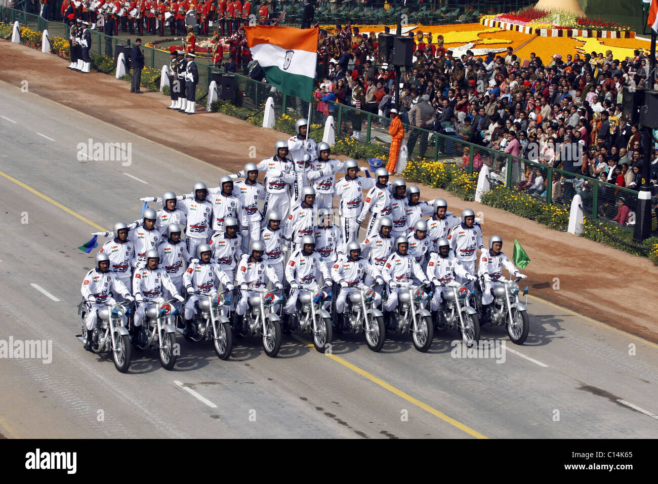 Indian Army motorcycle display team during the Indian Republic Day ...