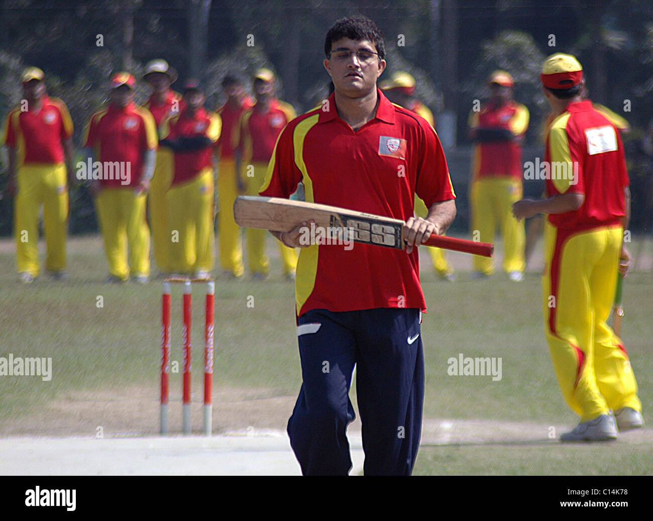 Sourav Ganguly of team Peerless in Batting Action against Calcutta ...