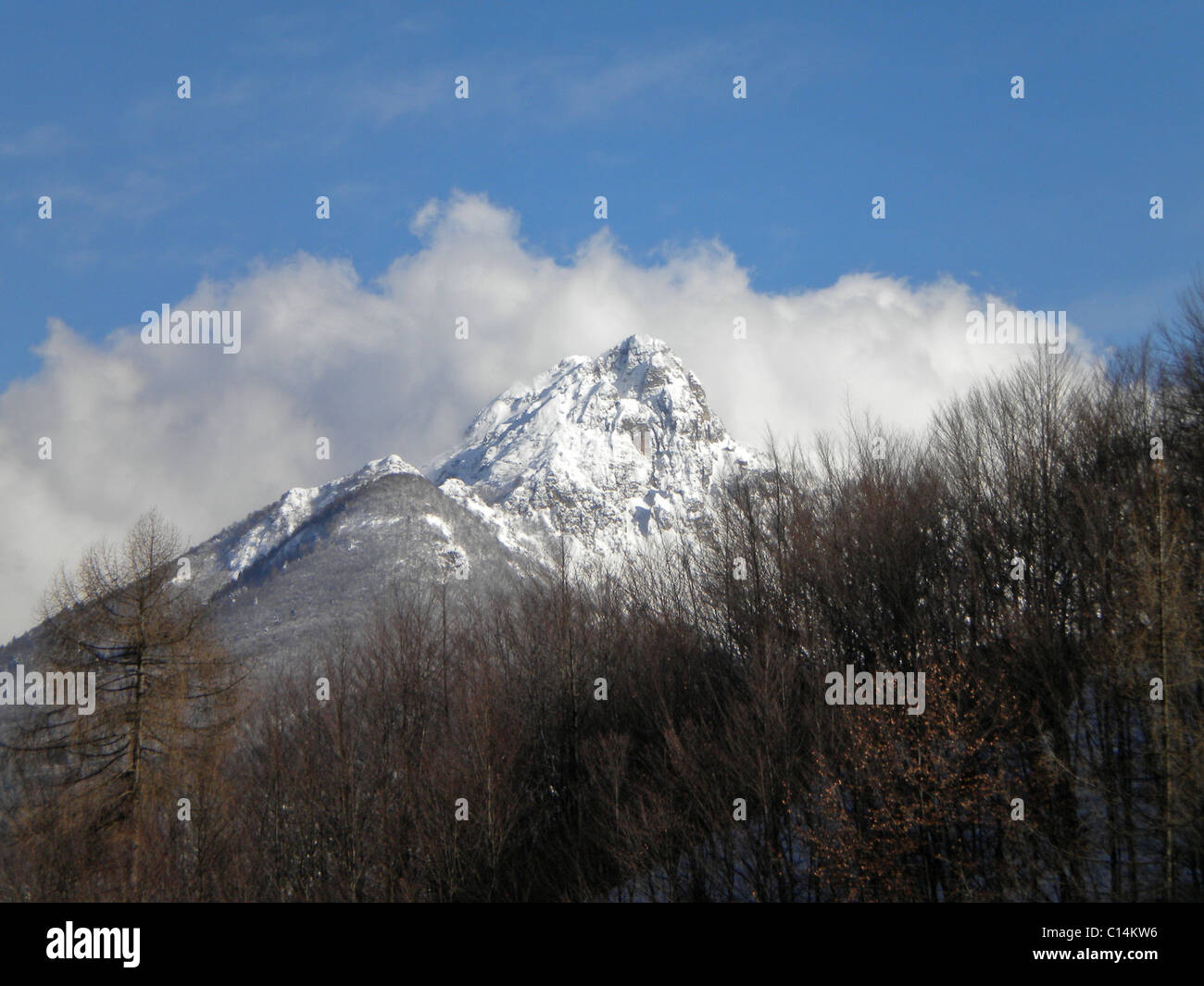 Small dolomite mountains, snow in spring Stock Photo - Alamy